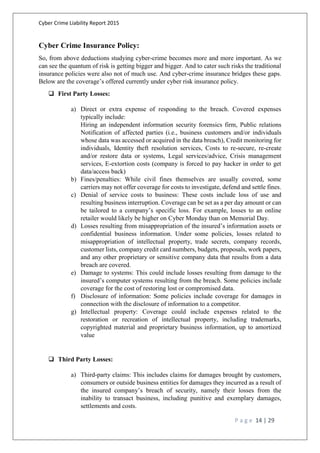 Cyber crime liability report | PDF