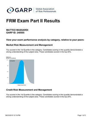 FRM II PerformanceAnalysis | PDF