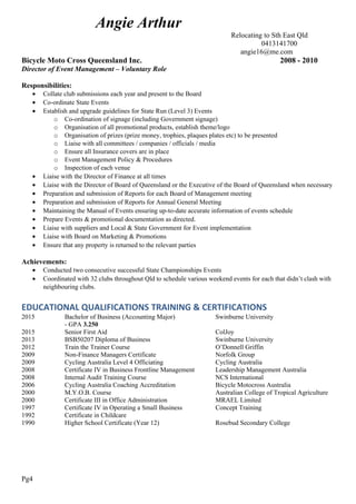 Angie Arthur - CV | DOC | Career Planning | Careers