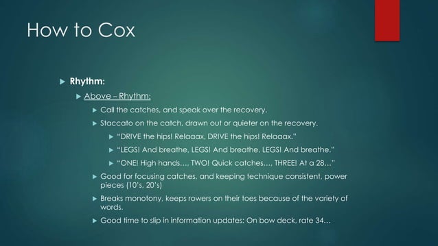 Coxing Basics | PPTX | Rowing | Sports