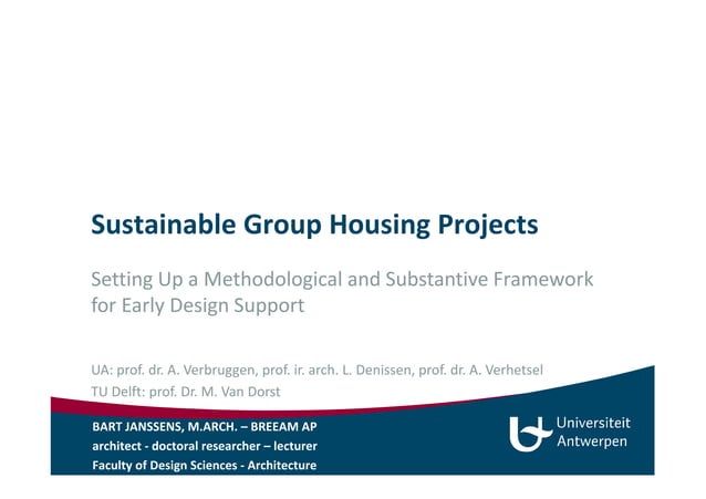 Sustainable Group Housing Projects: Setting Up a Methodological and ...