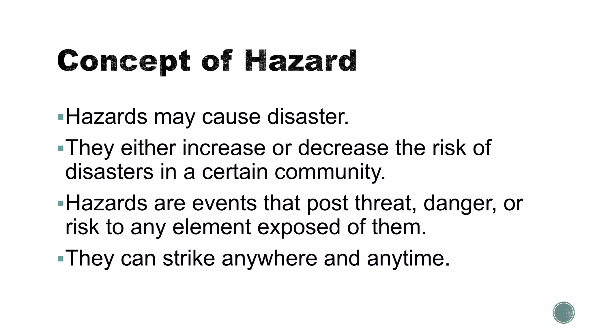 basic concept of hazard | PPTX