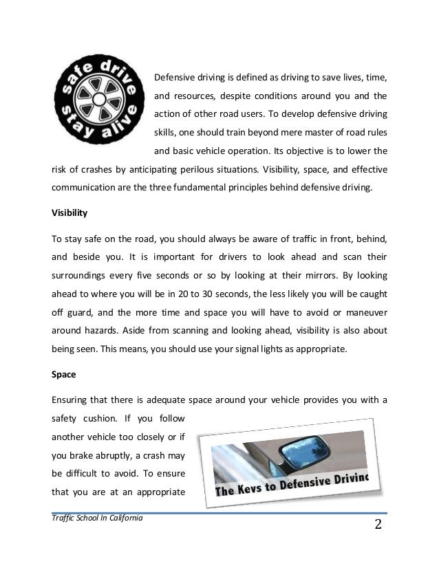 3 basic priciples of defensive driving