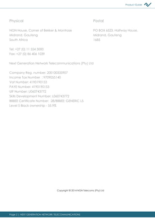NGN Product Guide | PDF