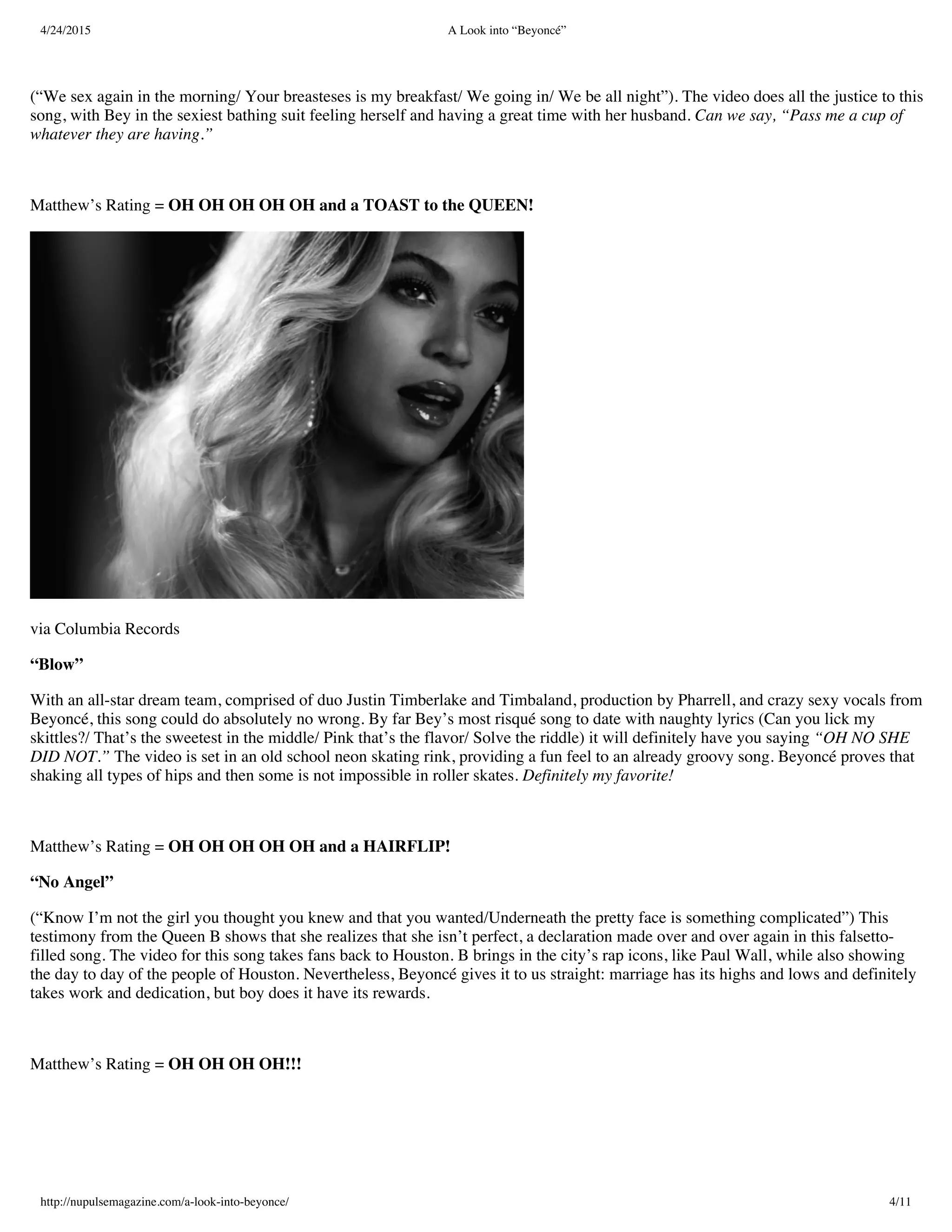 A Look into “Beyoncé” | PDF