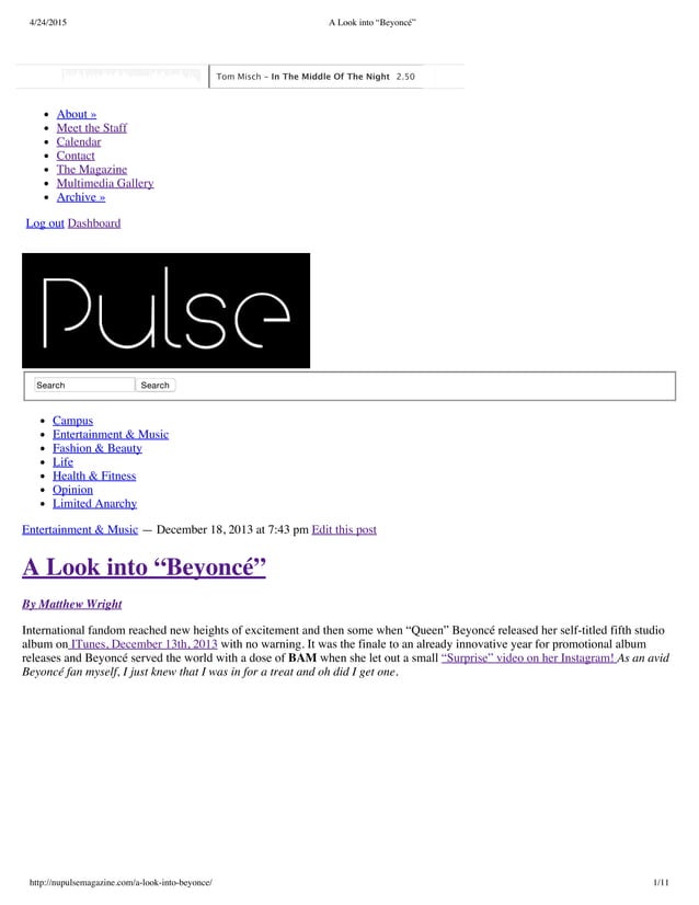 A Look into “Beyoncé” | PDF