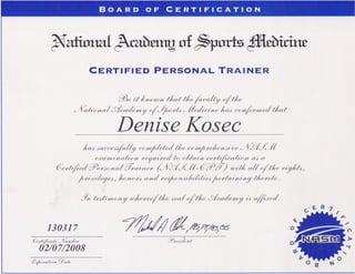 NASM CPT 2008 Certification | PDF