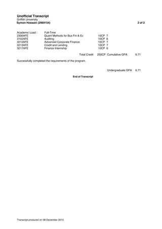 Academic Transcript | PDF