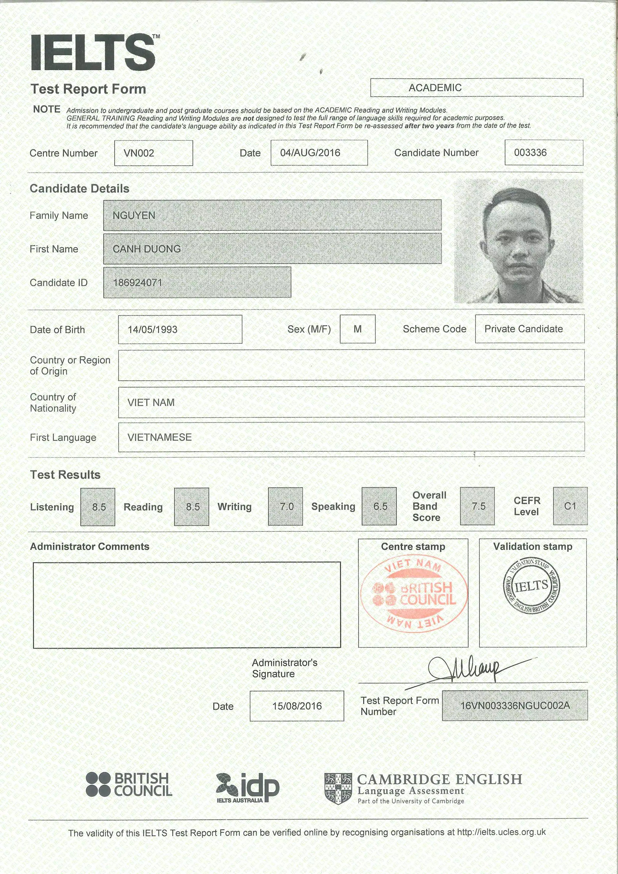 IELTS Certificate PDF IELTS Certificate PDF