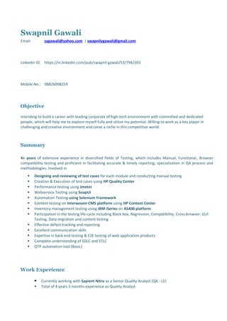 Swapnil Gawali Resume (2) | PDF