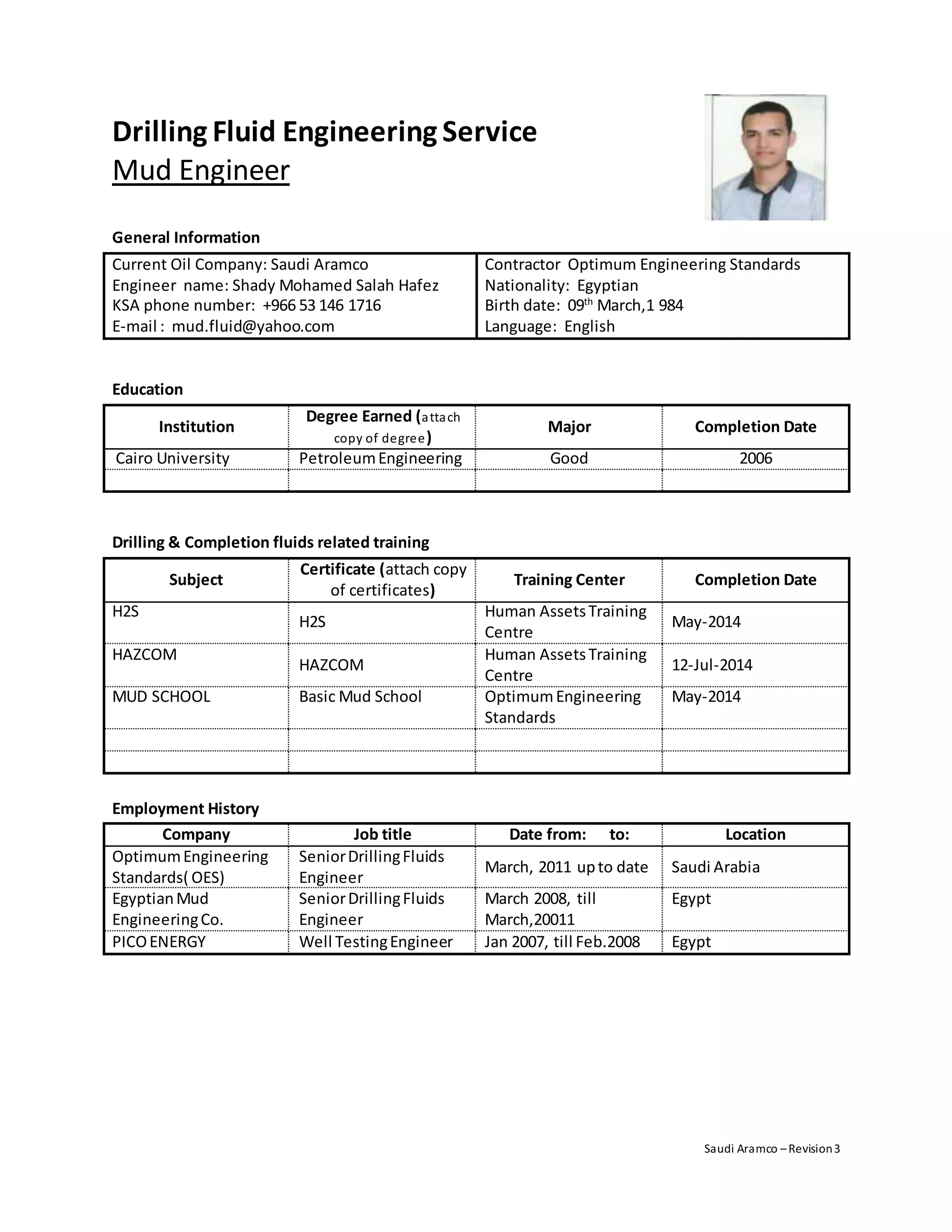 Curriculum Vitea_Aramco Format_rev00 | DOCX