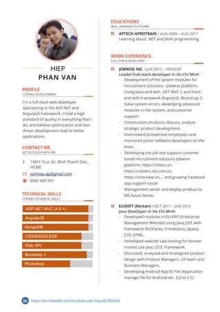 VANHIEP-CV | PDF | Web Development | Internet