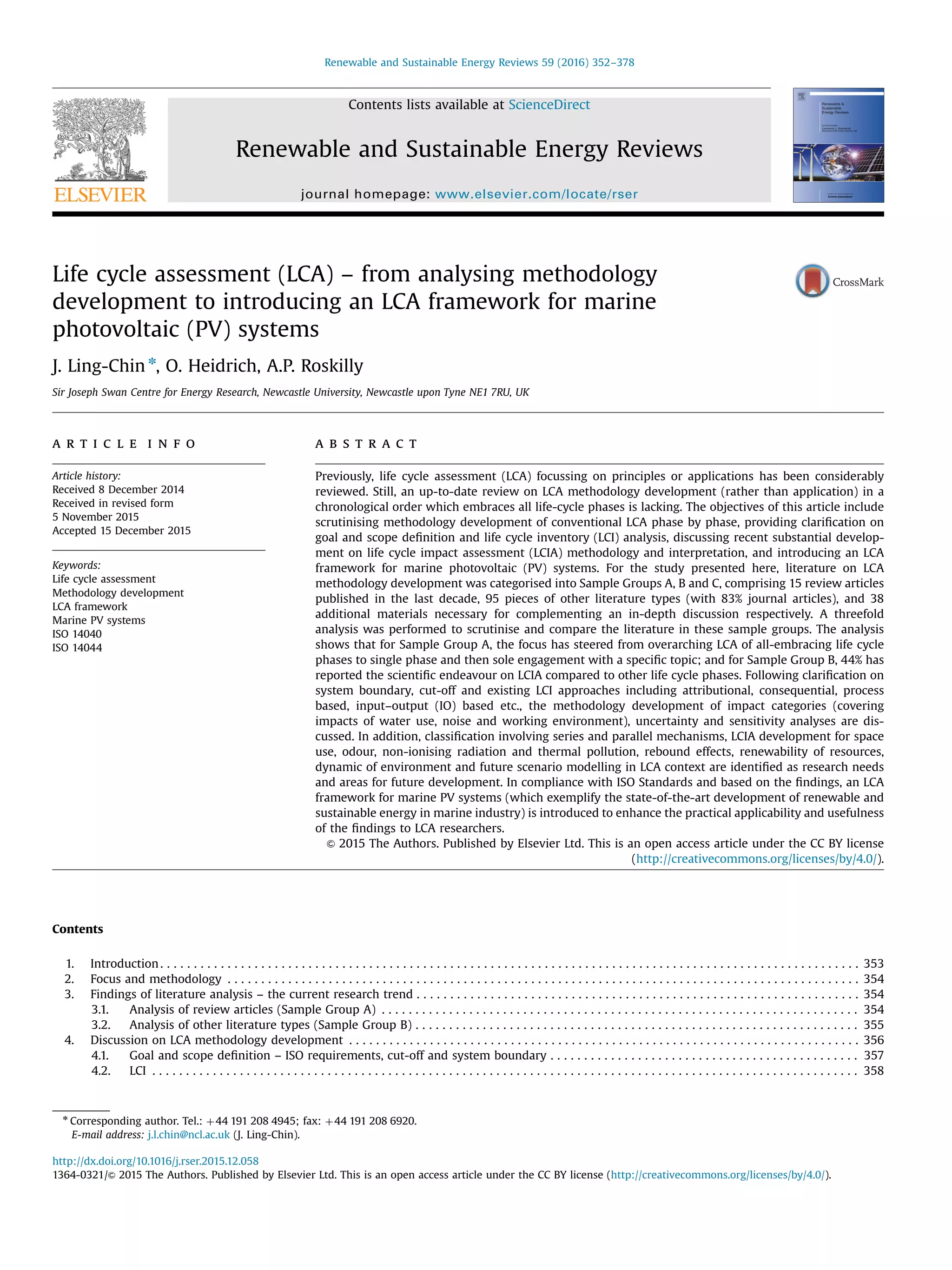 Life cycle assessment (LCA) - from analysing methodology development to introducing an LCA ...