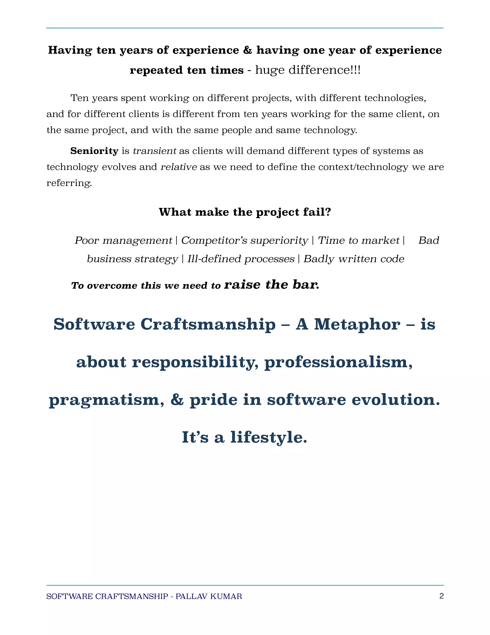 Software Craftsmanship | PDF