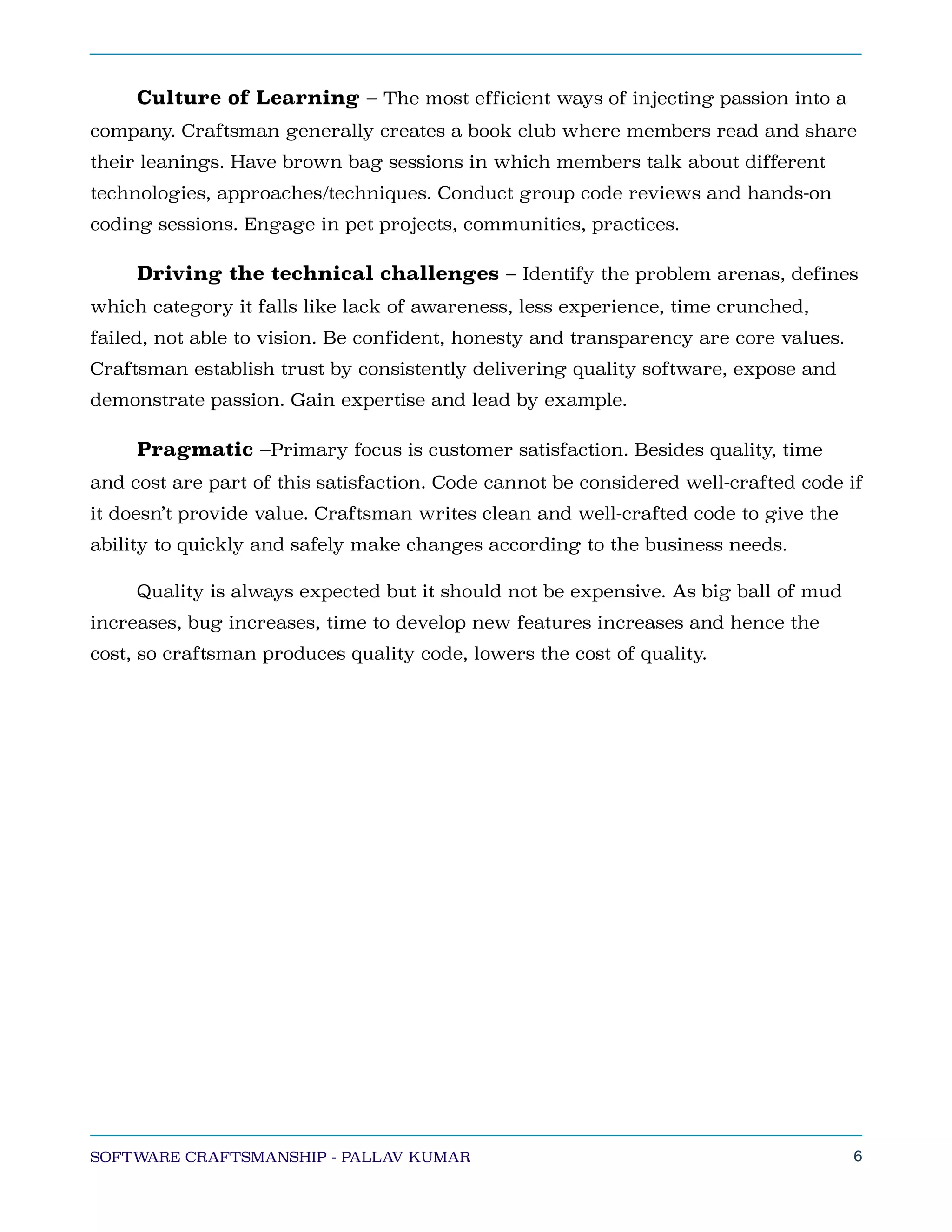 Software Craftsmanship | PDF