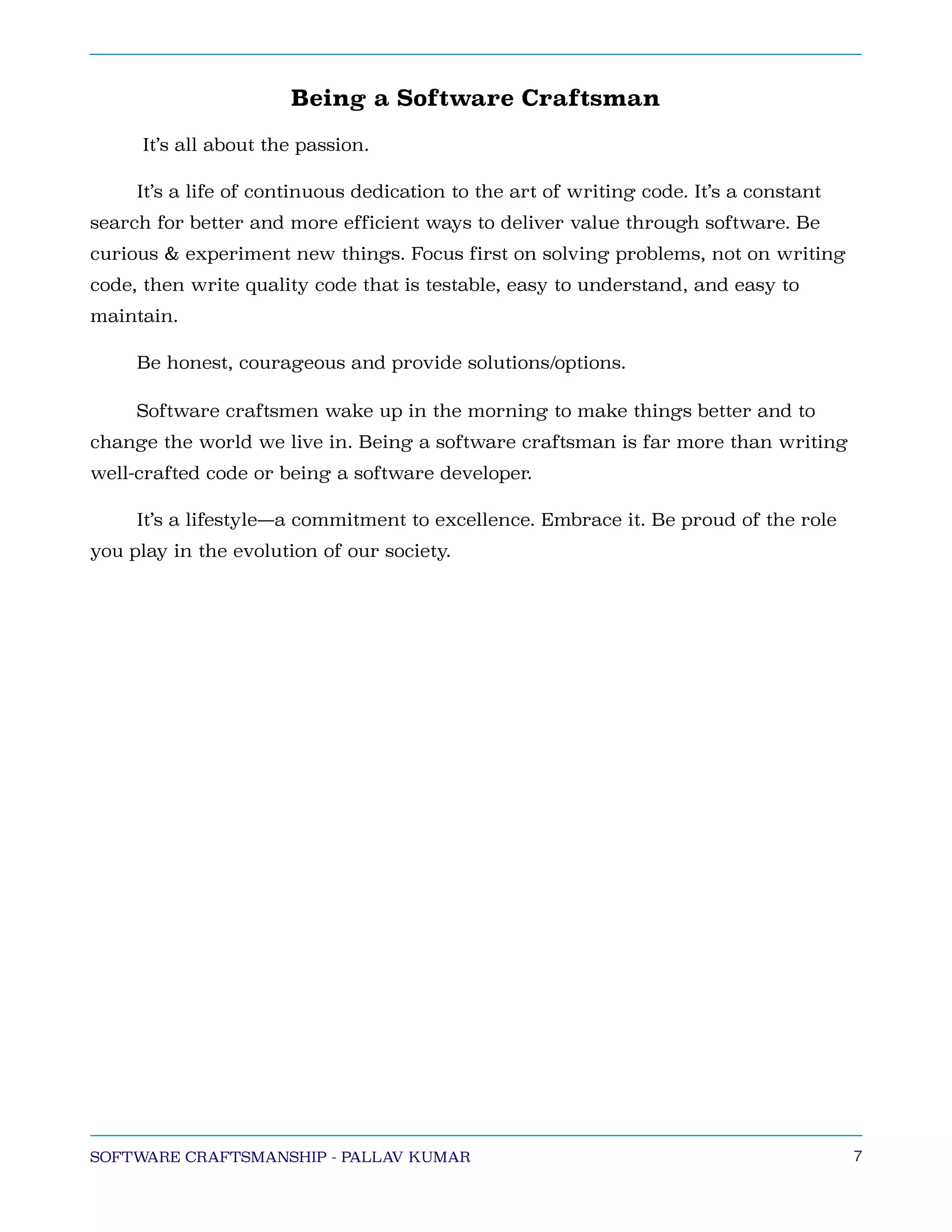 Software Craftsmanship | PDF