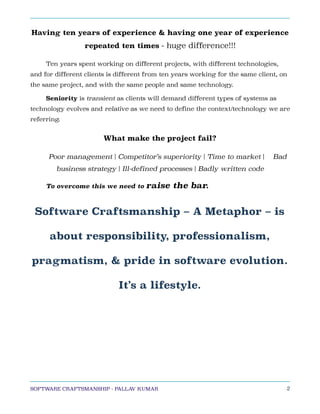 Software Craftsmanship | PDF