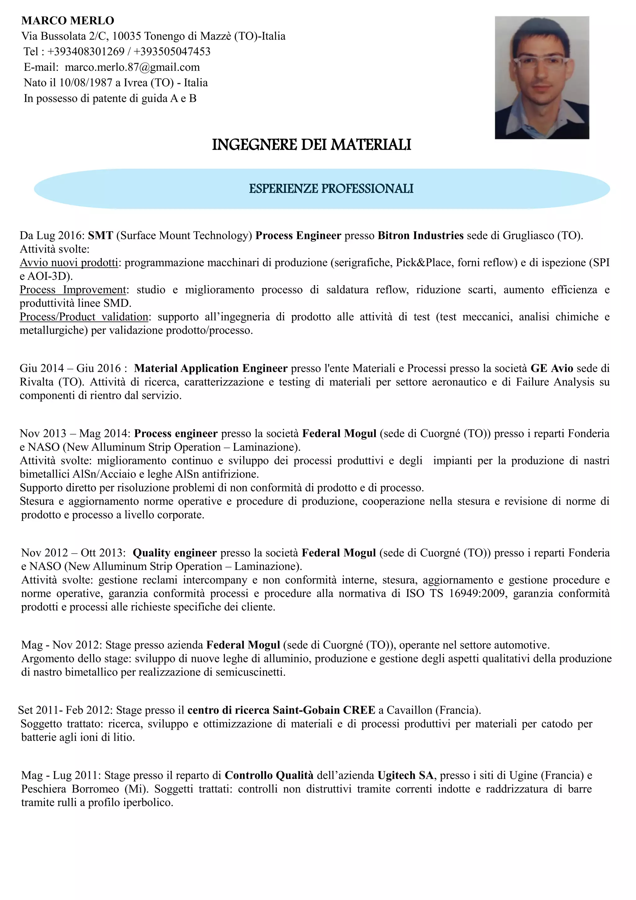 CV Marco Merlo | PDF