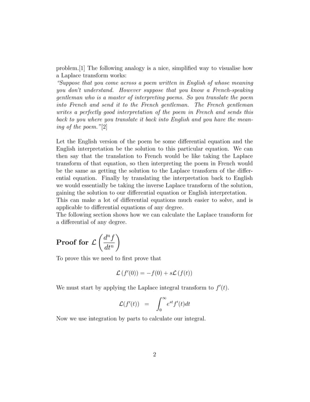 Using Laplace Transforms to Solve Differential Equations | PDF