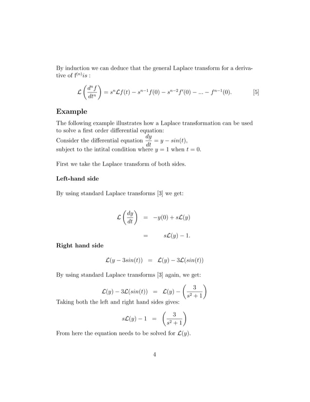 Using Laplace Transforms to Solve Differential Equations | PDF