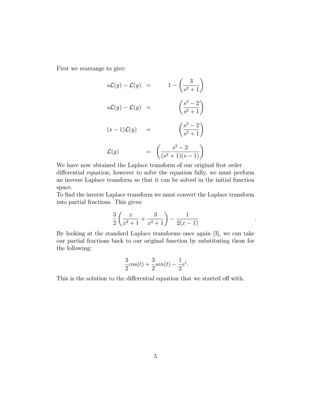 Using Laplace Transforms to Solve Differential Equations | PDF
