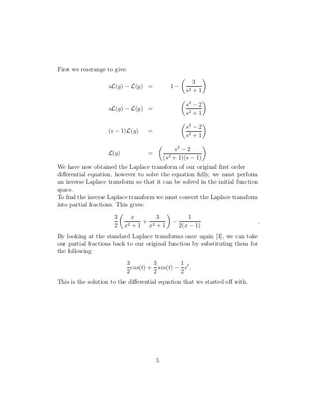 differential equations laplace transform practice problems