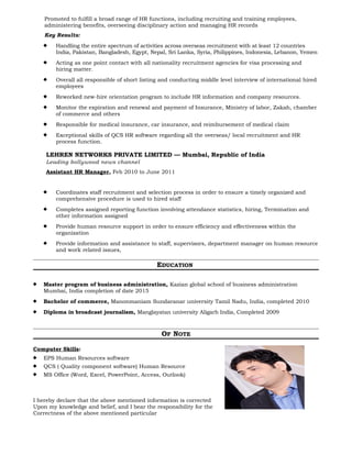 HR 5+ Years experience.. | PDF