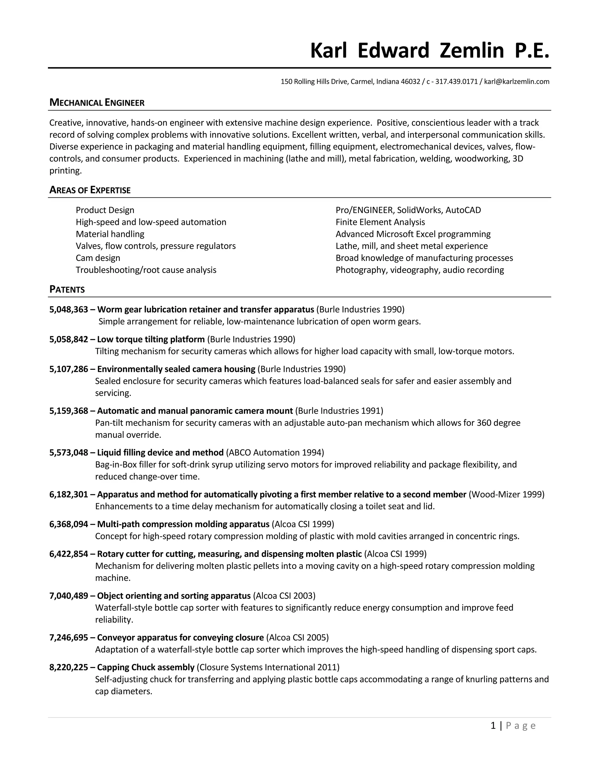 Karl Zemlin resume 2017 | PDF