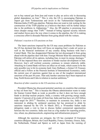 Aleena Khan - IPI pipeline and its implications on Pakistan | PDF