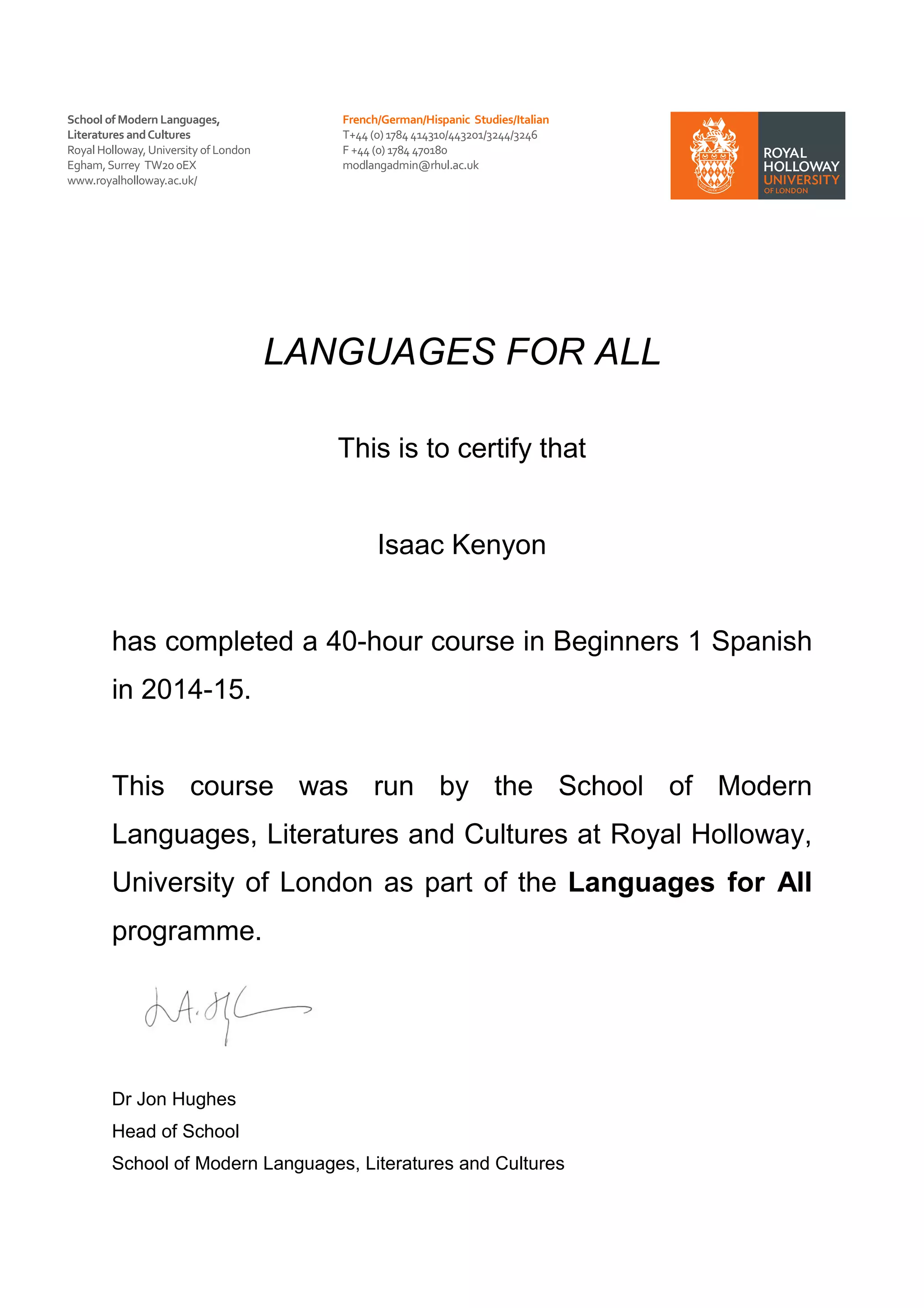 Level 1 Spanish Certificate | PDF | South America Travel | Travel Locations