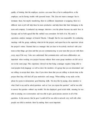 Manager Interview Reflection | DOCX