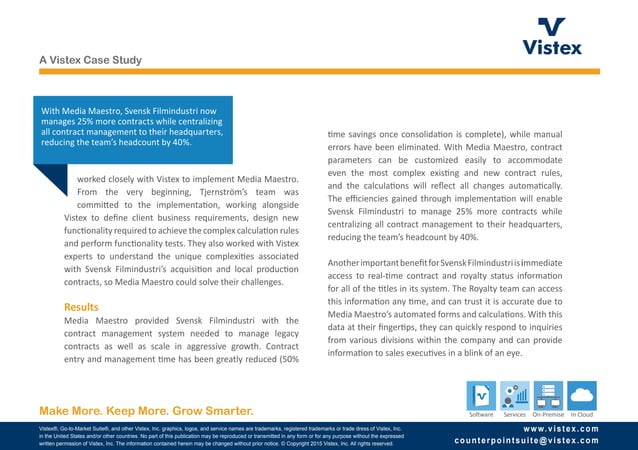 Svensk_Filmindustri_Case_Study Counter Point Vistex | PPT