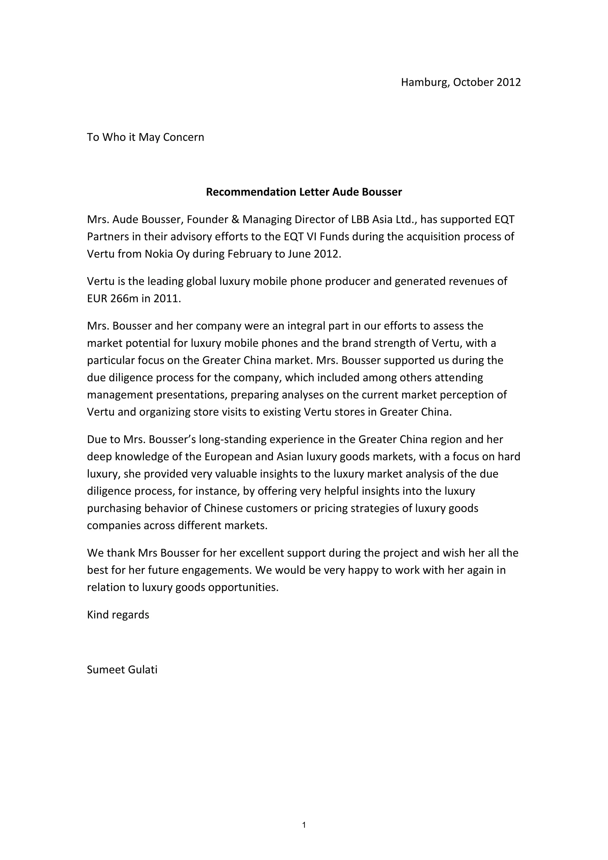 121017 Recommendation Letter AB-EQT Private equity - Oct 12 | PDF