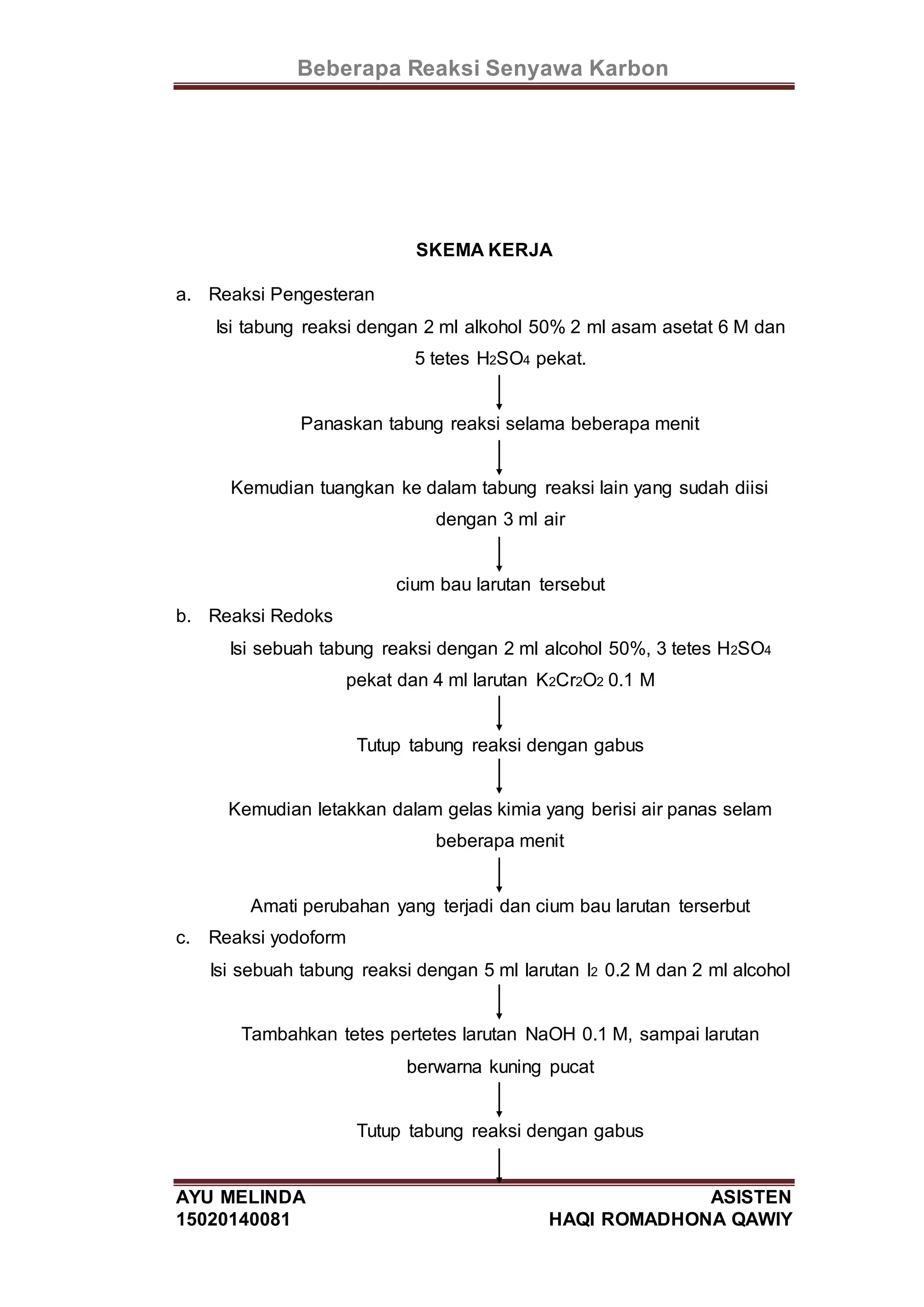 3 beberapa reaksi senyawa karbon | DOCX
