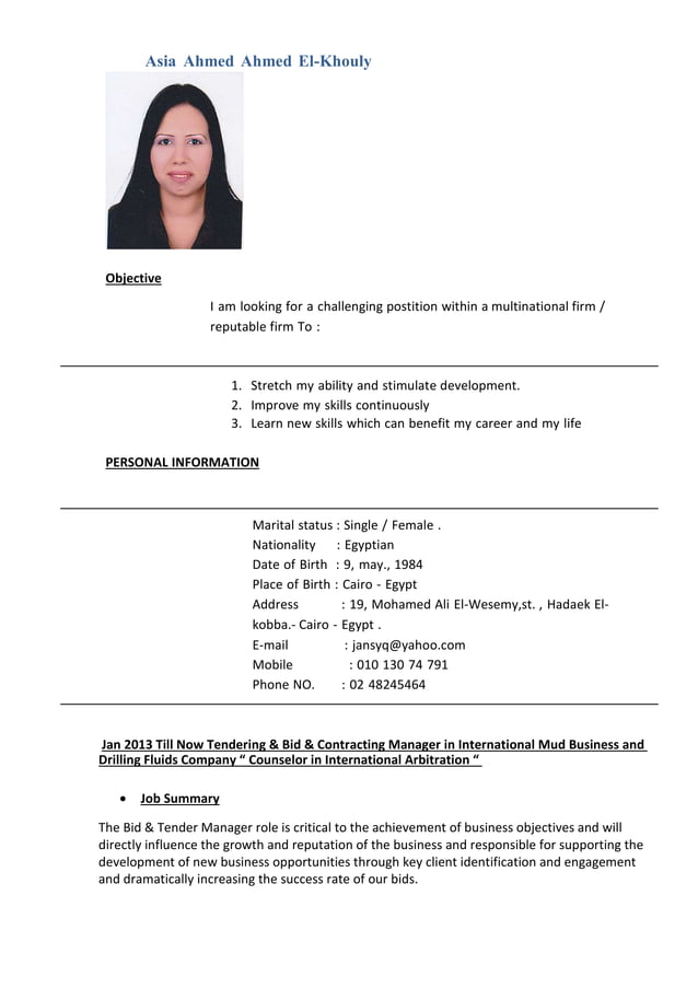 Asia CV 2016 exp 11 years oil & gas Tendring MGR | PDF | Civil ...