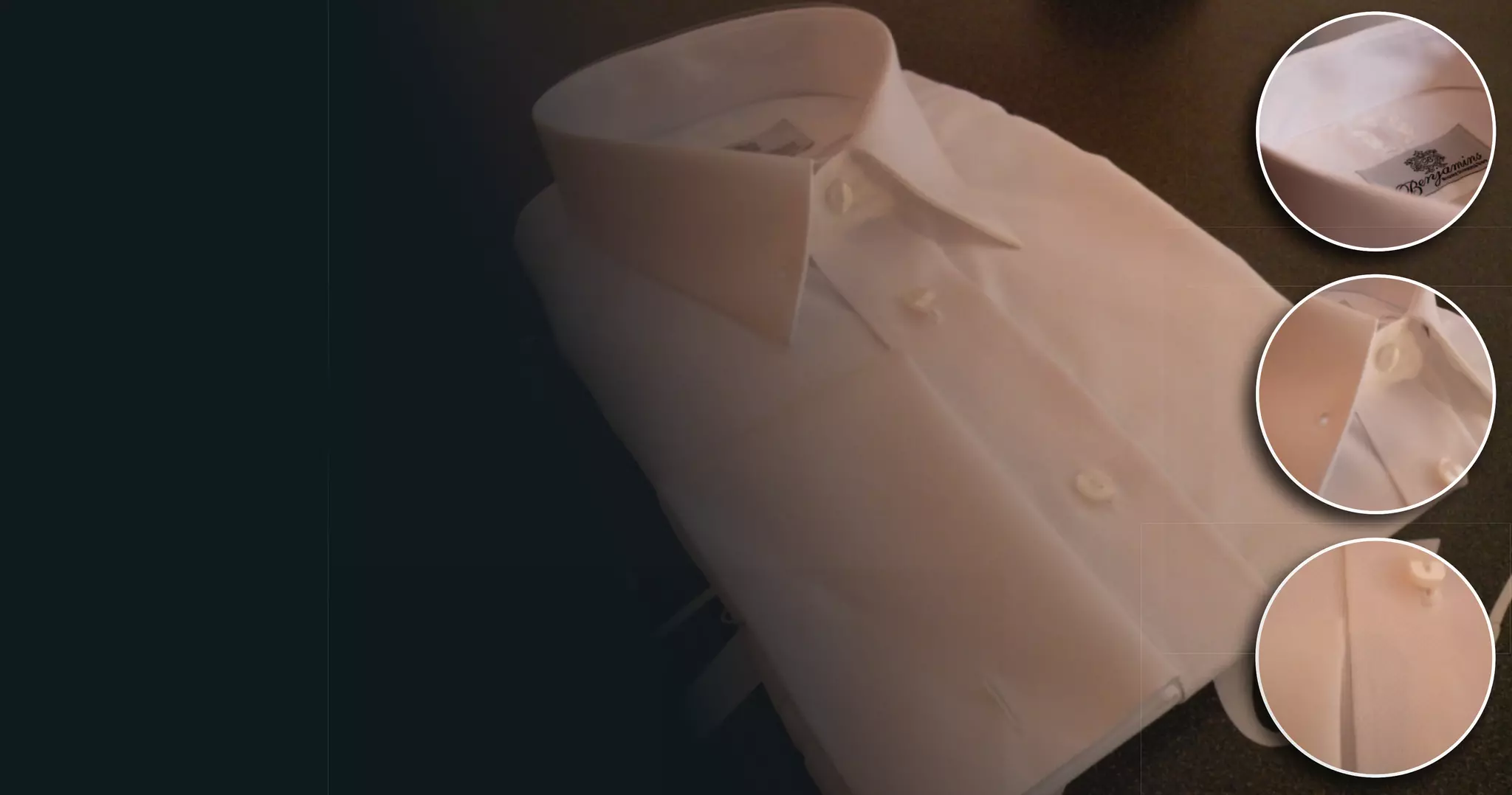 White Hand-sewn Pin hole Collar for Tie-bar | PDF