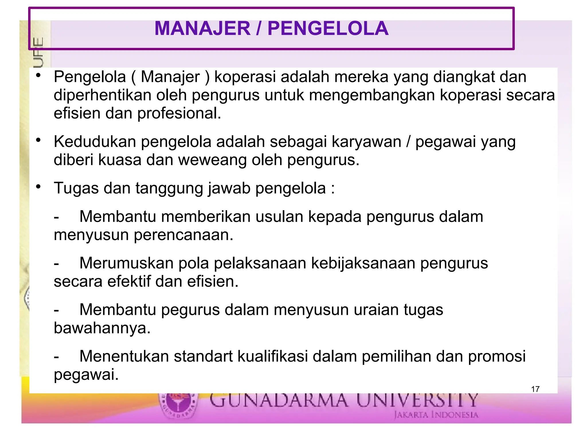 Bentuk organisasi, pembentukan, pembubaran dan jenis-jenis koperasi | PPT