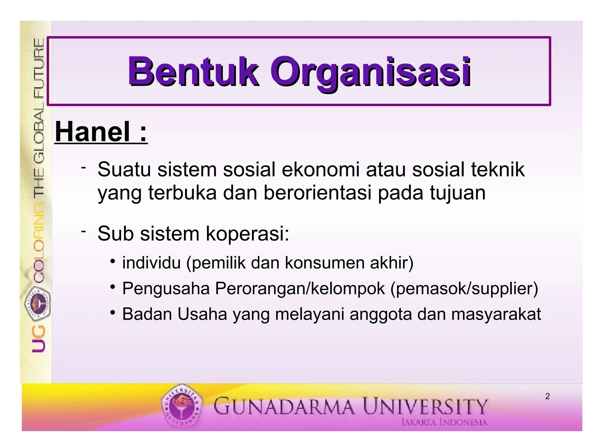 Bentuk organisasi, pembentukan, pembubaran dan jenis-jenis koperasi | PPT