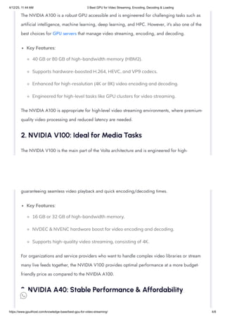 3 Best GPU for Video Streaming, Encoding, Decoding & Loading.pdf
