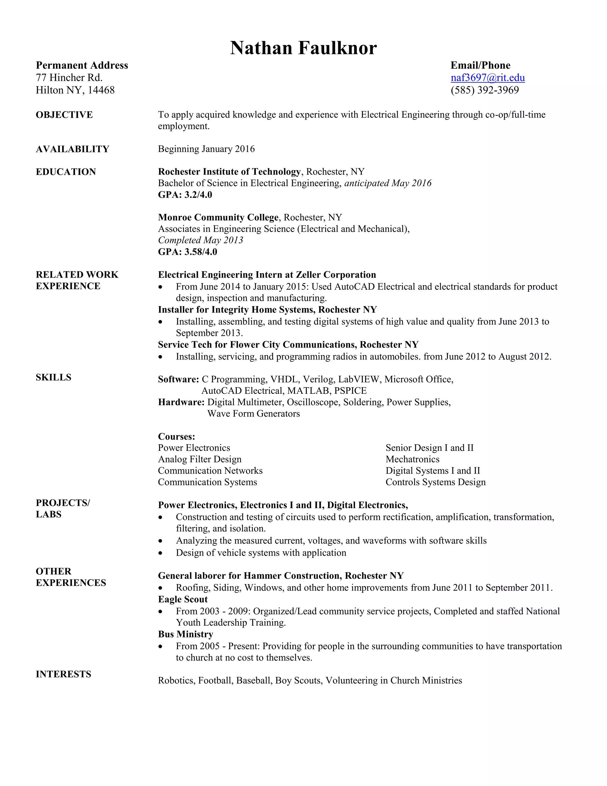 Nathan FaulknorEE | PDF