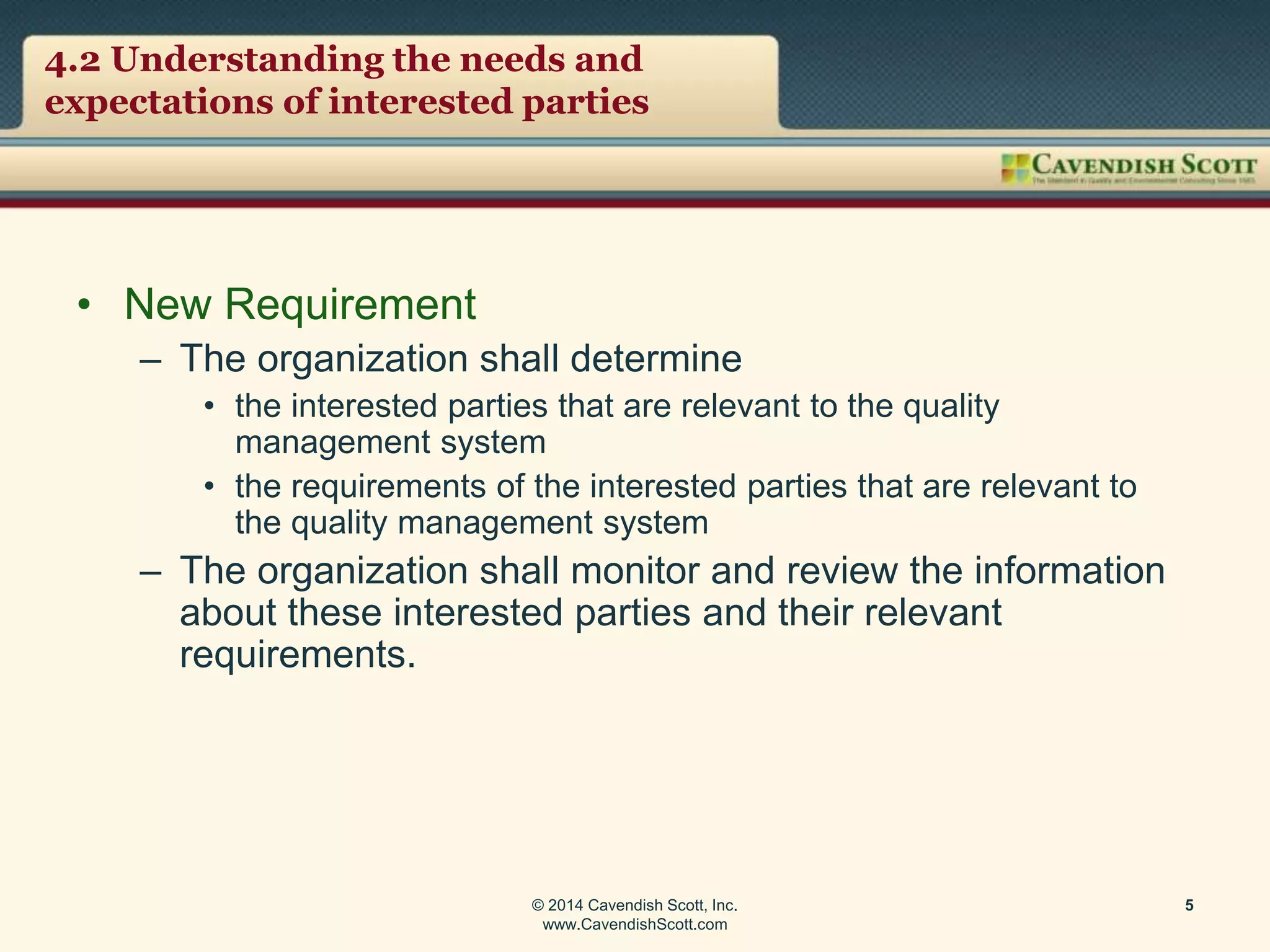 ISO 9001 2015 DIS 4.0 Organization Context Slides 01-25-15 | PPT
