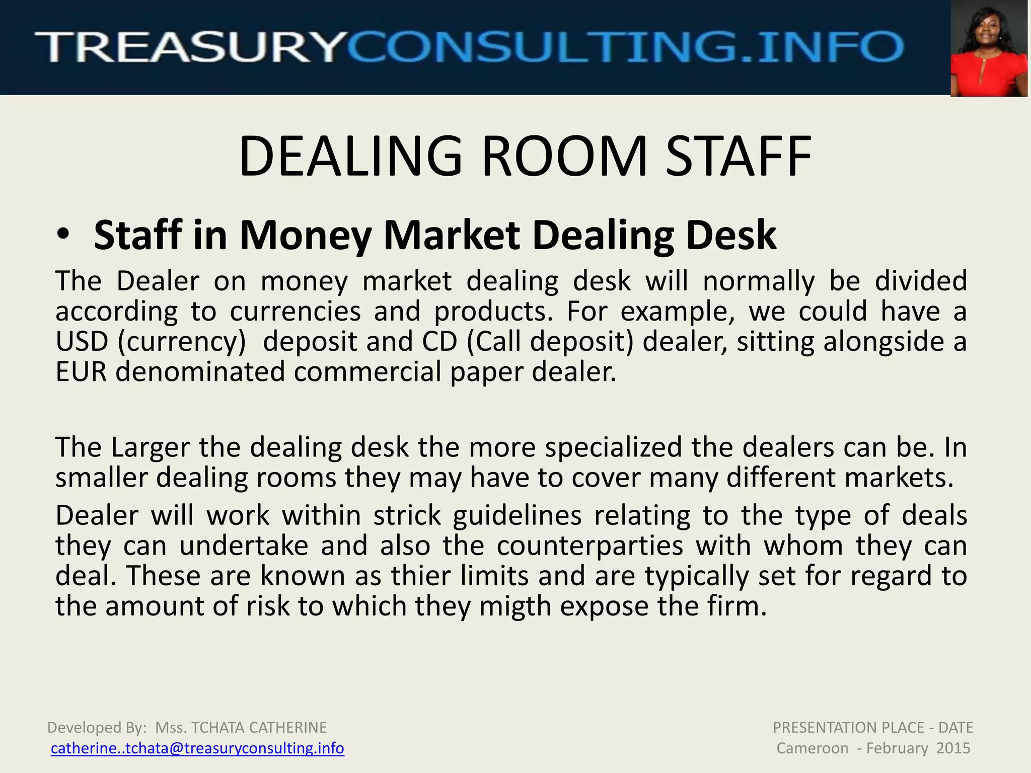 BANK TREASURY COURSE .pptx Developed & Presented by Mss. TCHATA ...