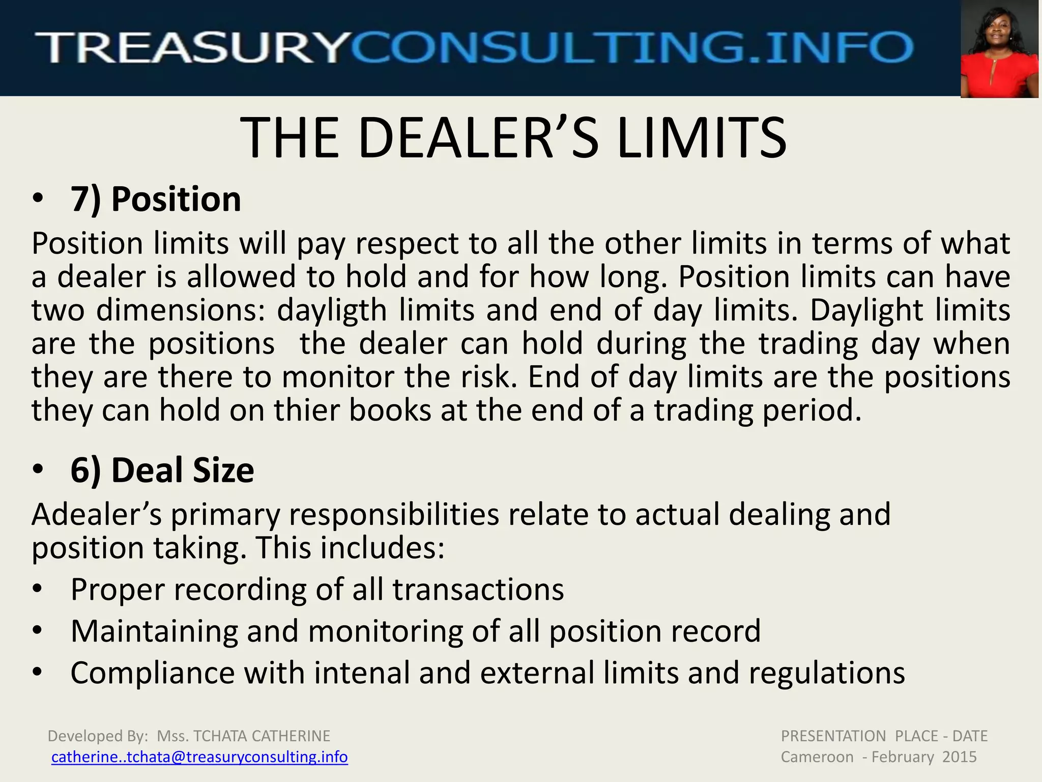 BANK TREASURY COURSE .pptx Developed & Presented by Mss. TCHATA ...