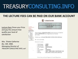 BANK TREASURY COURSE .pptx Developed & Presented by Mss. TCHATA ...