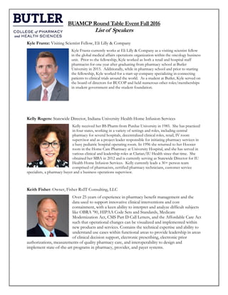 BU AMCP Roundtable Speakers | PDF