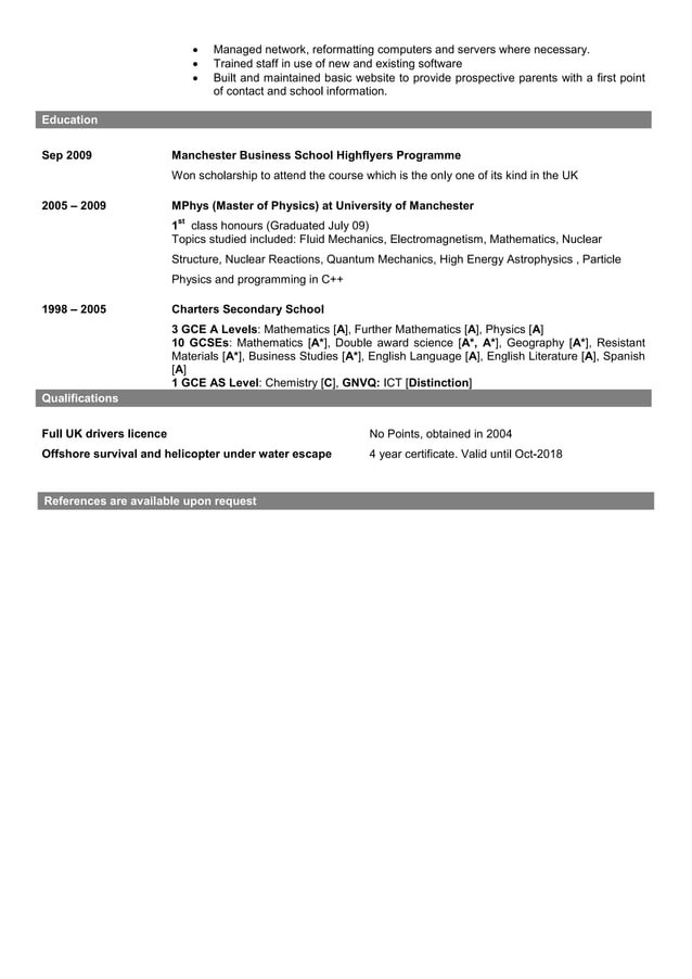 James Ellis CV - Oct 2015 | PDF | Physics | Science