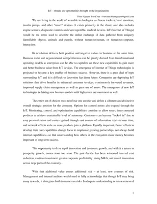 IoT - threats and opportunities to the organization | PDF