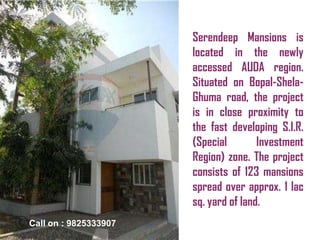 3 bhk bungalow for sale in serendeep mansions bopal-ghuma road | PPT