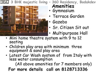 3 BHK for sale at Bodakdev 360 Residency (Majestic Living) | PPT