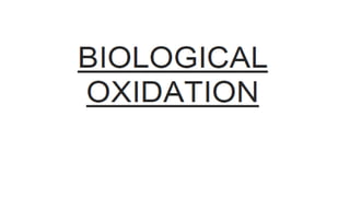 DPT - Biochemistry & Genetics - II (Bioenergetics) Biological Oxidation ...